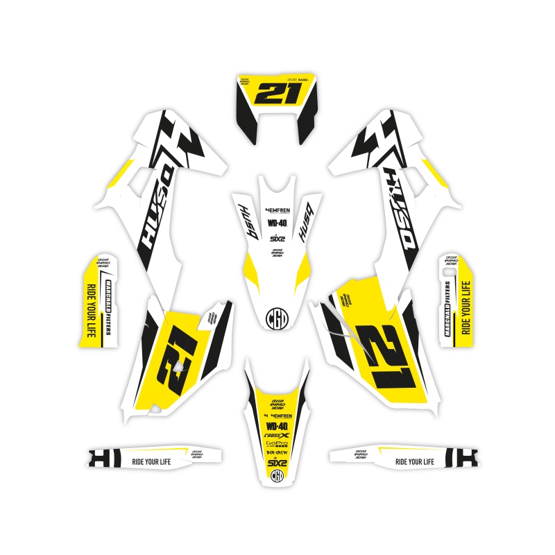 Husqvarna motorcycle graphics | Custom sticker kit
